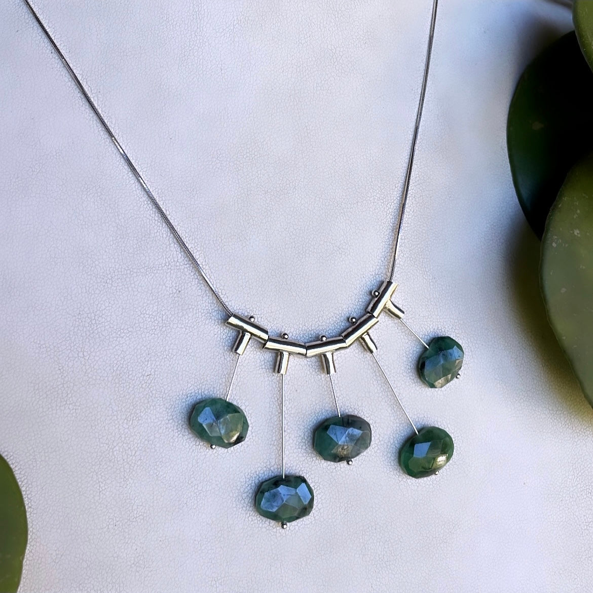 Up Down Cross Pivot Emeralds Necklace – serena kojimoto jewelry